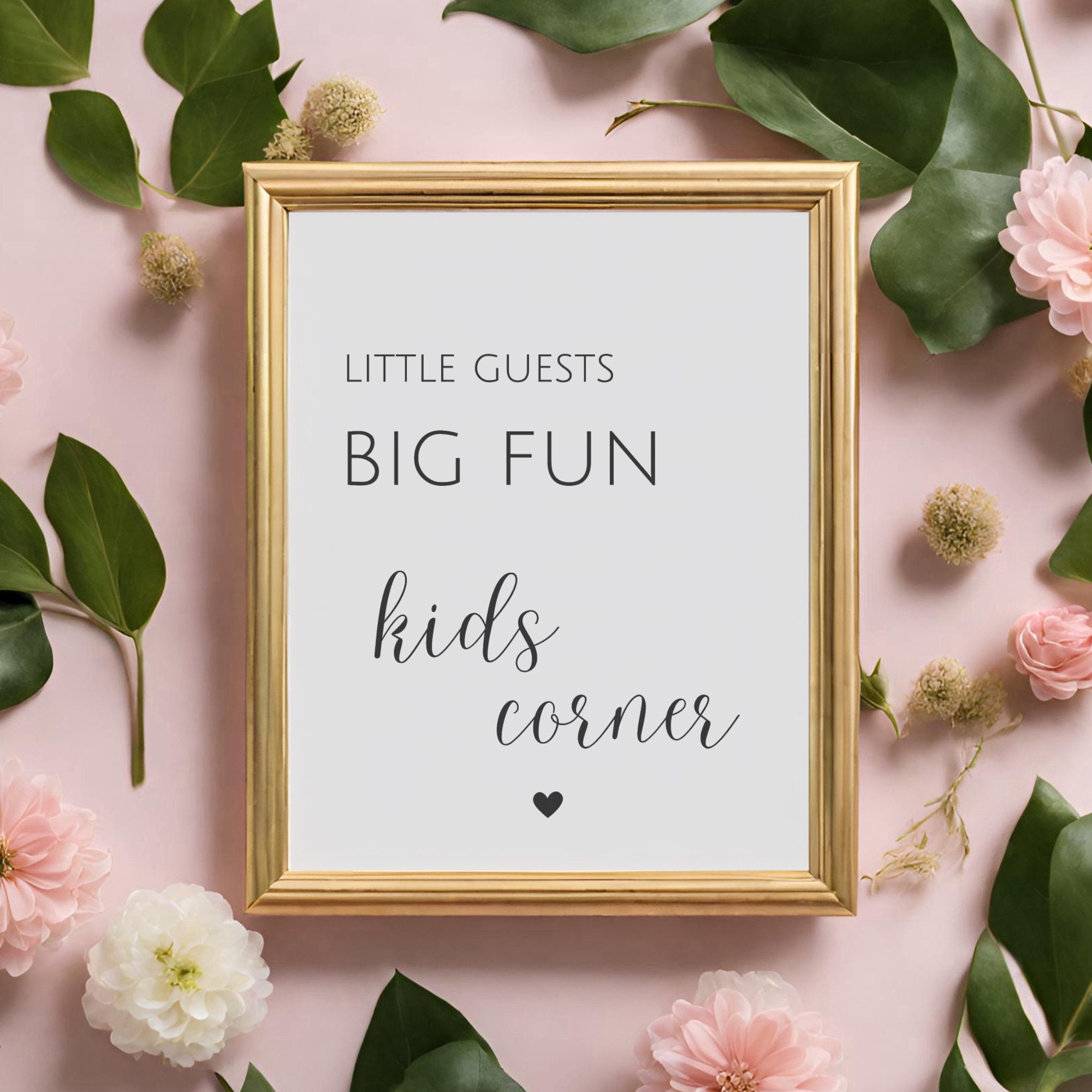 Little Guests Big Fun Sign, Kids Corner Sign, Wedding Kids Table Sign ...