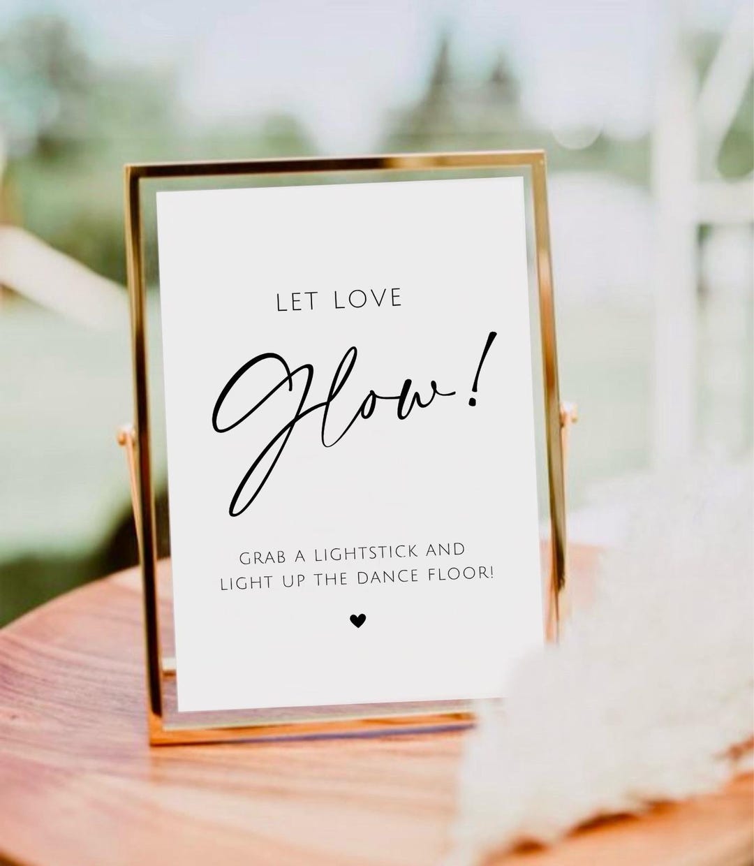 Minimalist Let Love Glow Sign, Wedding Send off Table Sign, Printable ...