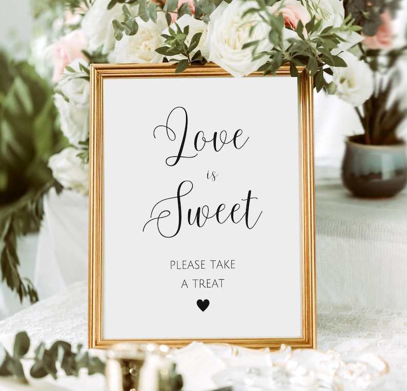 Love is Sweet Please Take A Treat Sign Modern Minimalist - Etsy