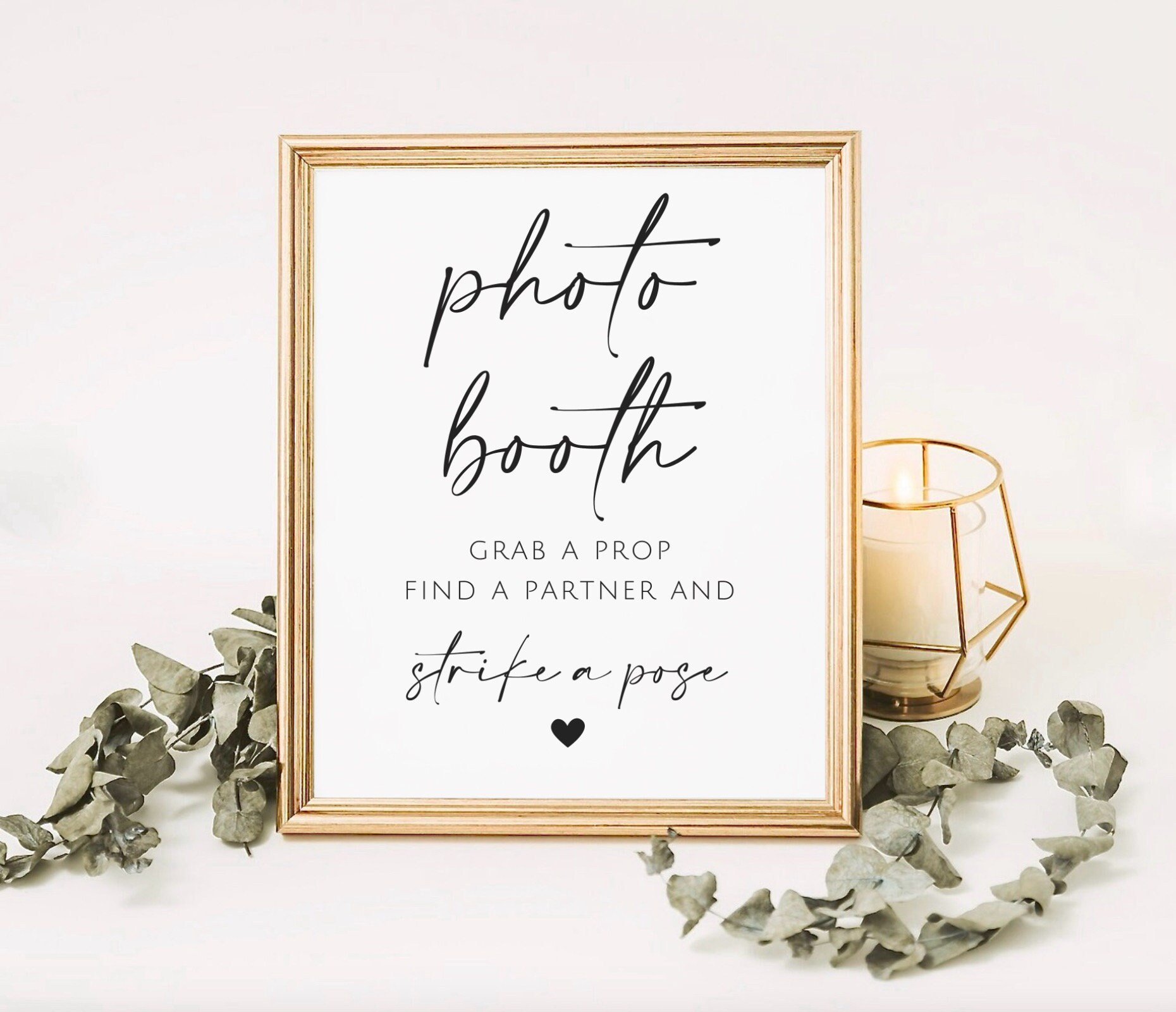 Minimalist Photo Booth Sign, Printable Wedding Photo Booth Sign ...