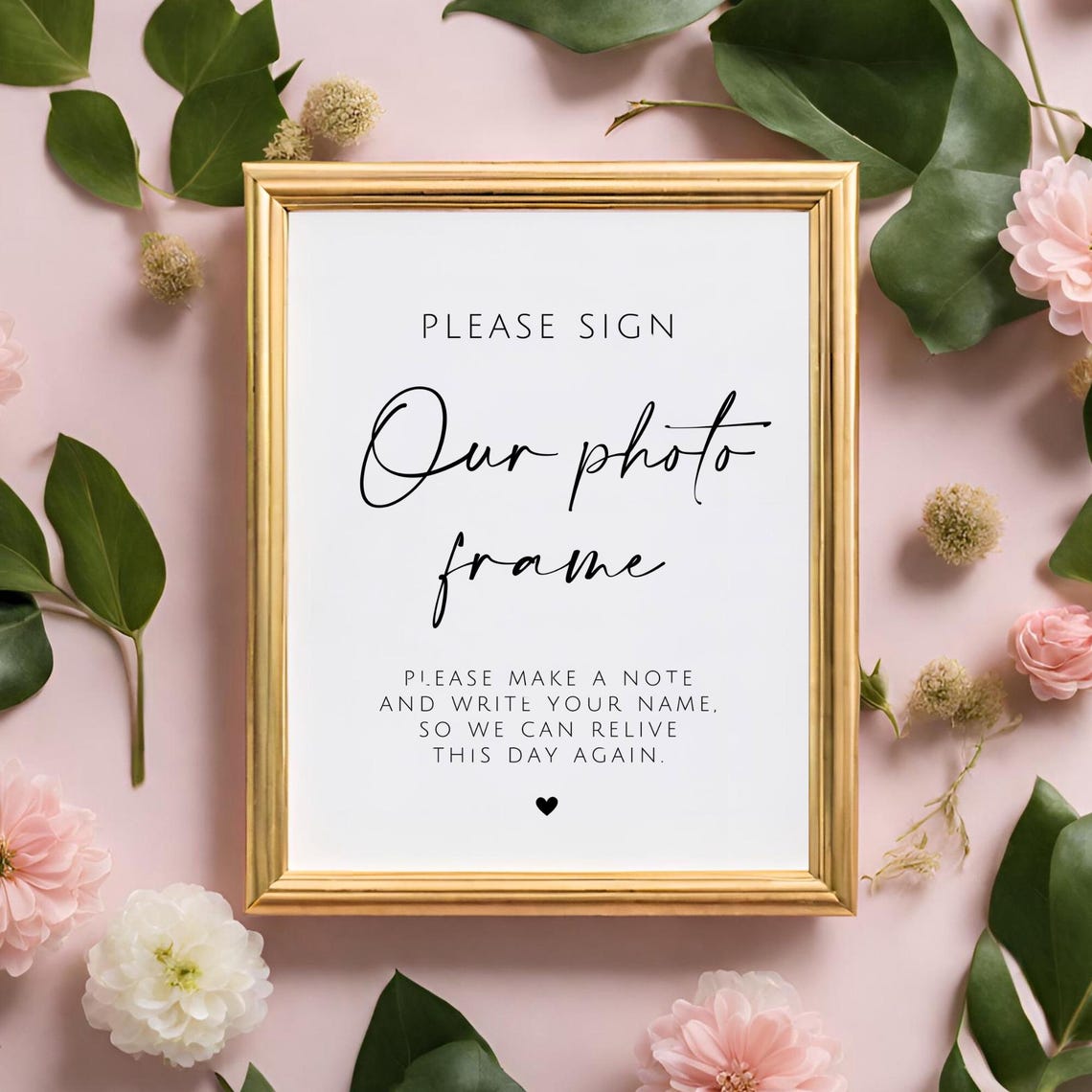Please Sign Our Photo Frame, Printable Wedding Guestbook Table Decor ...