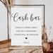 Minimalist Cash Bar Sign, Wedding Cash Bar Sign, Funny Wedding Bar ...