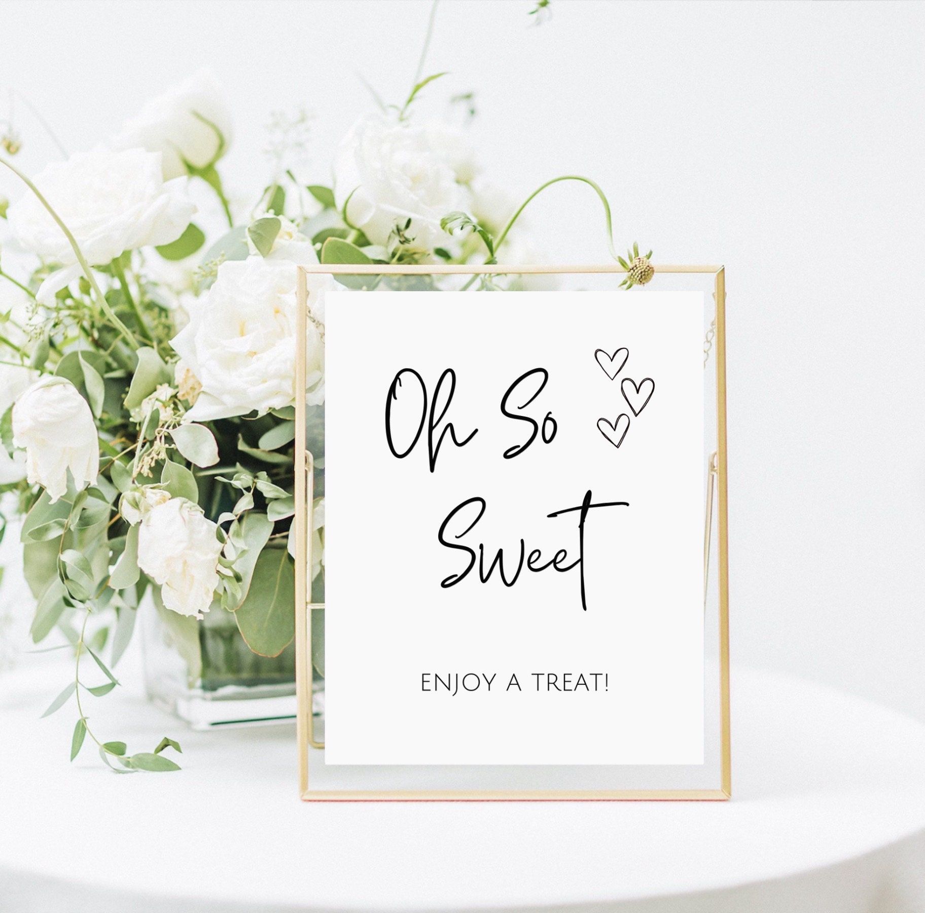 Minimalist Oh so Sweet Sign, Enjoy a Treat Sign, Printable Wedding ...