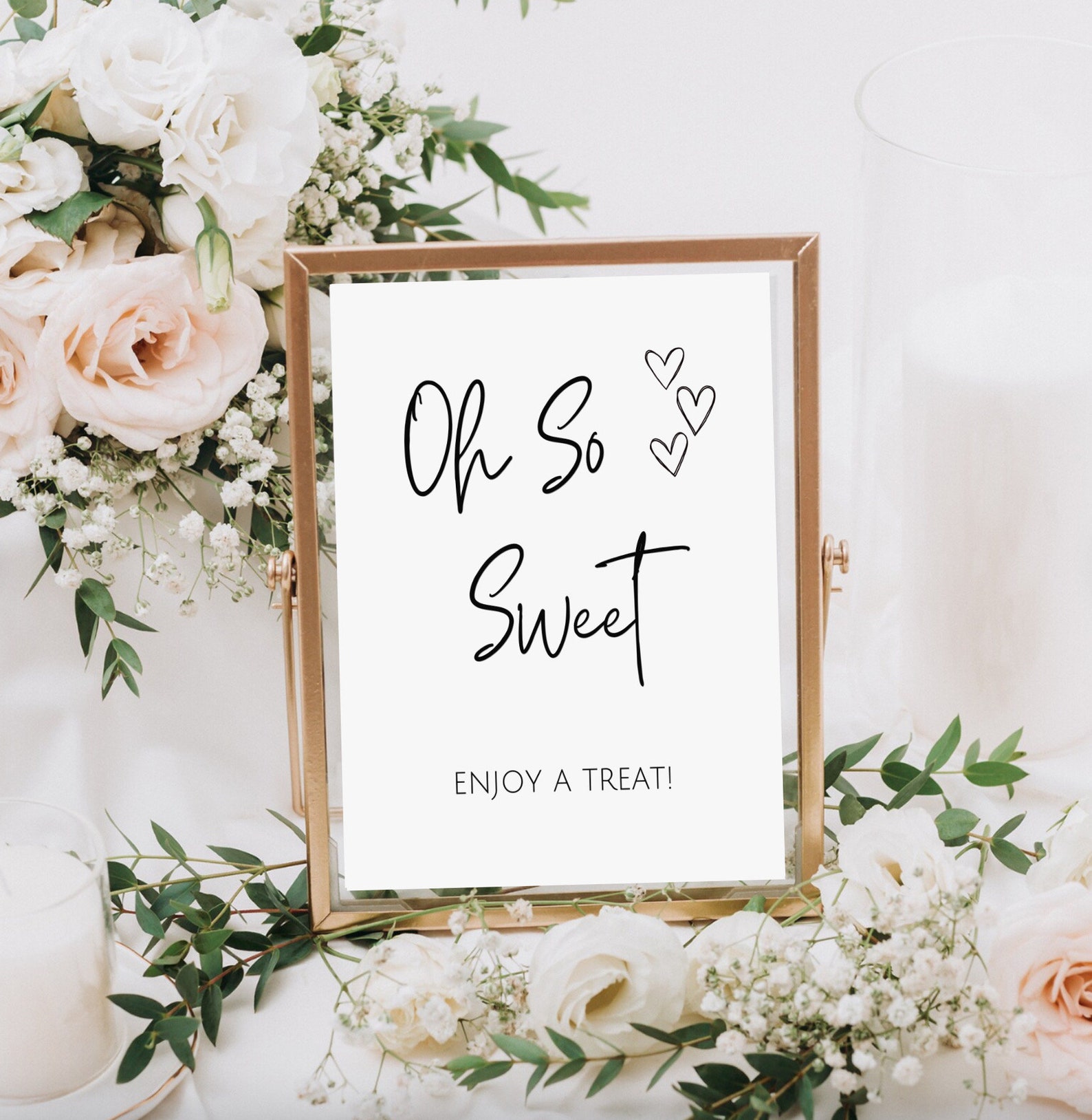 Minimalist Oh so Sweet Sign, Enjoy a Treat Sign, Printable Wedding ...