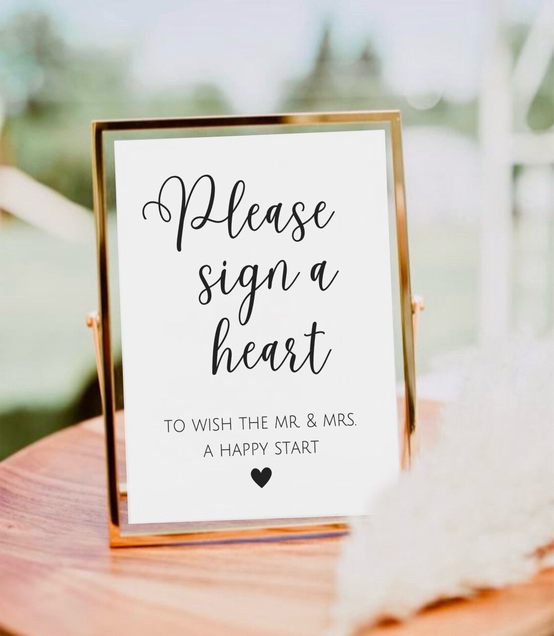 Please Sign A Heart Sign, Wedding Heart Guest Sign in Book, Heart ...