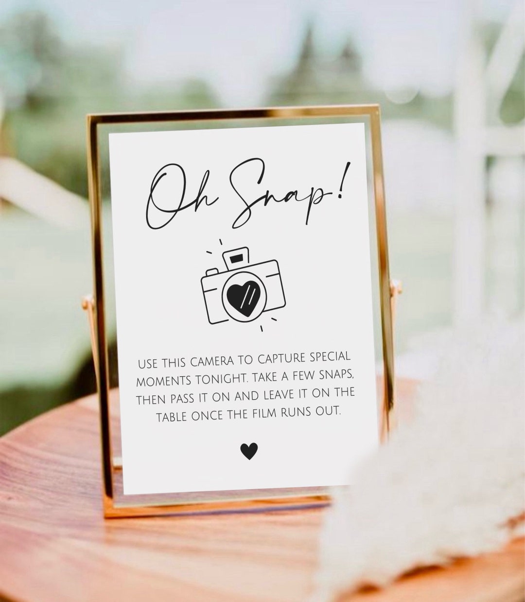 Oh Snap Sign, Wedding Disposable Camera Sign, Photo Instructions Sign ...