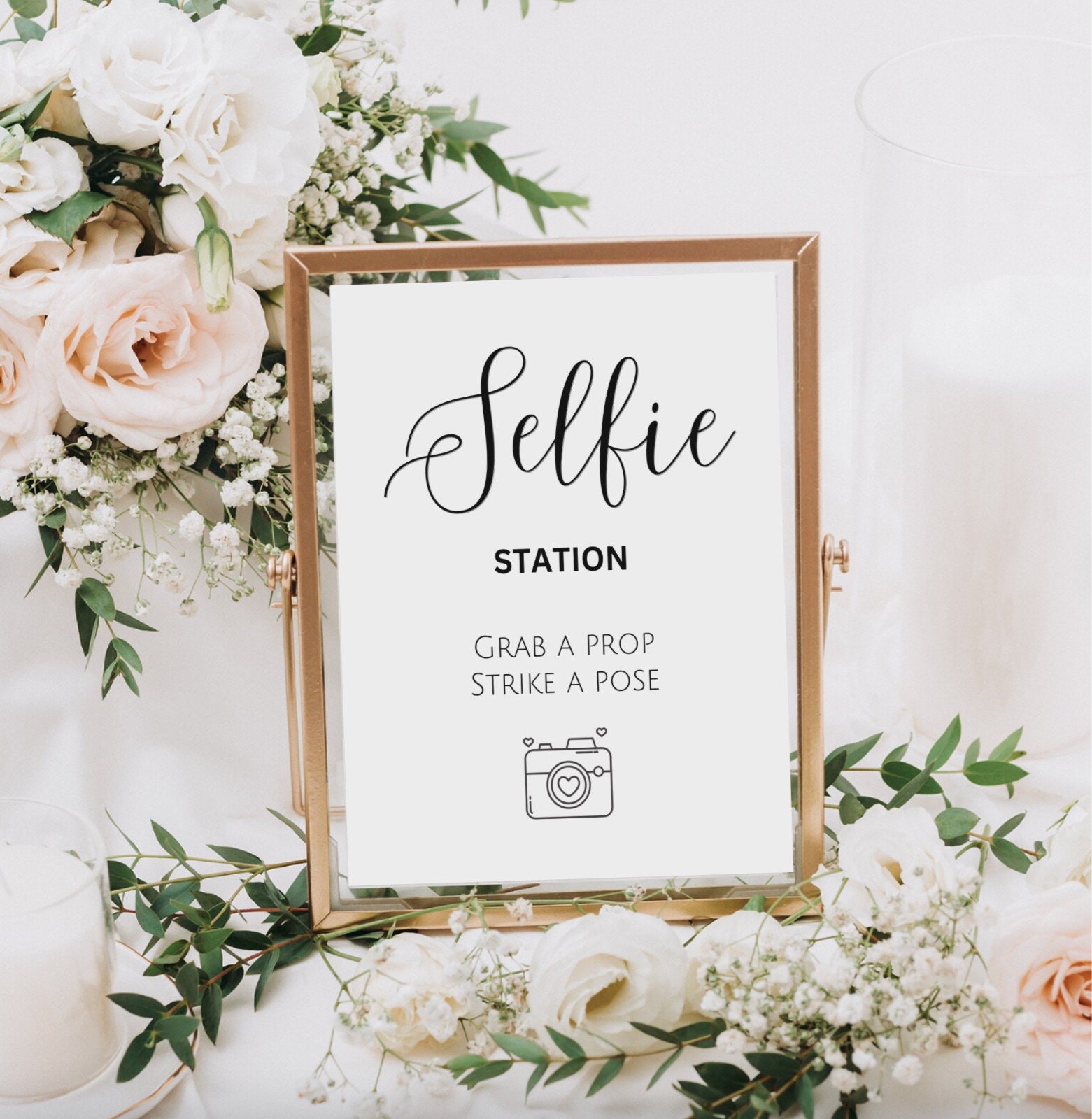 Minimalist Selfie Station Sign Wedding Photo Booth Template - Etsy ...
