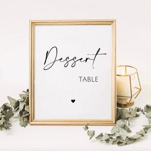 Minimalist Dessert Table Sign, Printable Wedding Sweets Table Decor ...