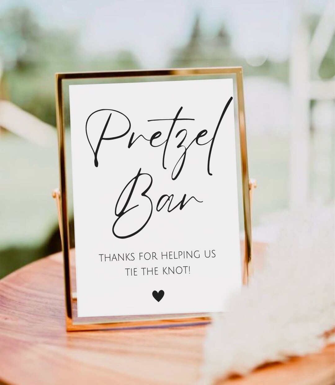 Pretzel Bar Sign, Thanks for Helping Us Tie the Knot, Shower Pretzel ...