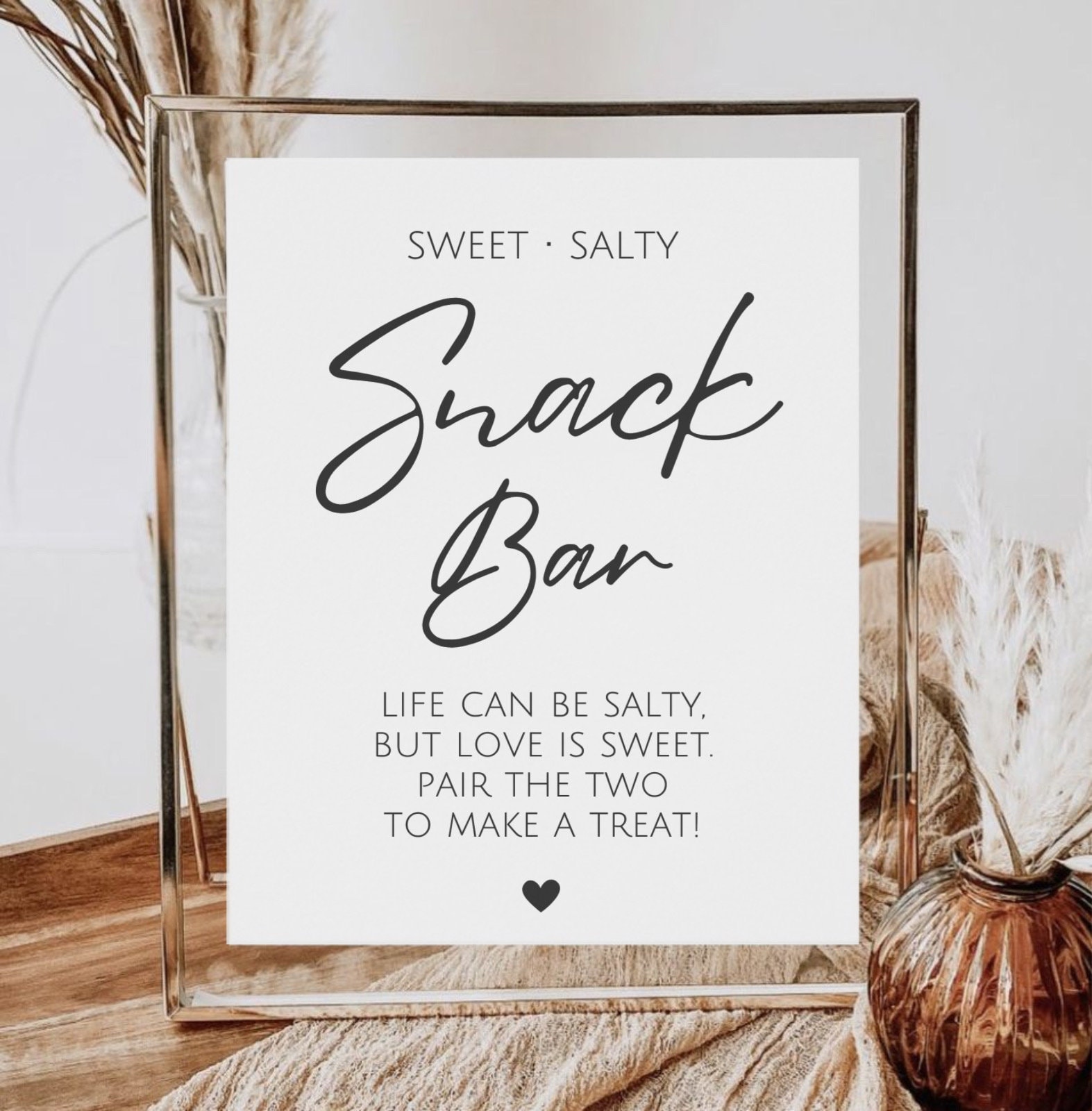 Sweet and Salty Snack Bar Sign, Life Can Be Salty but Love is Sweet ...