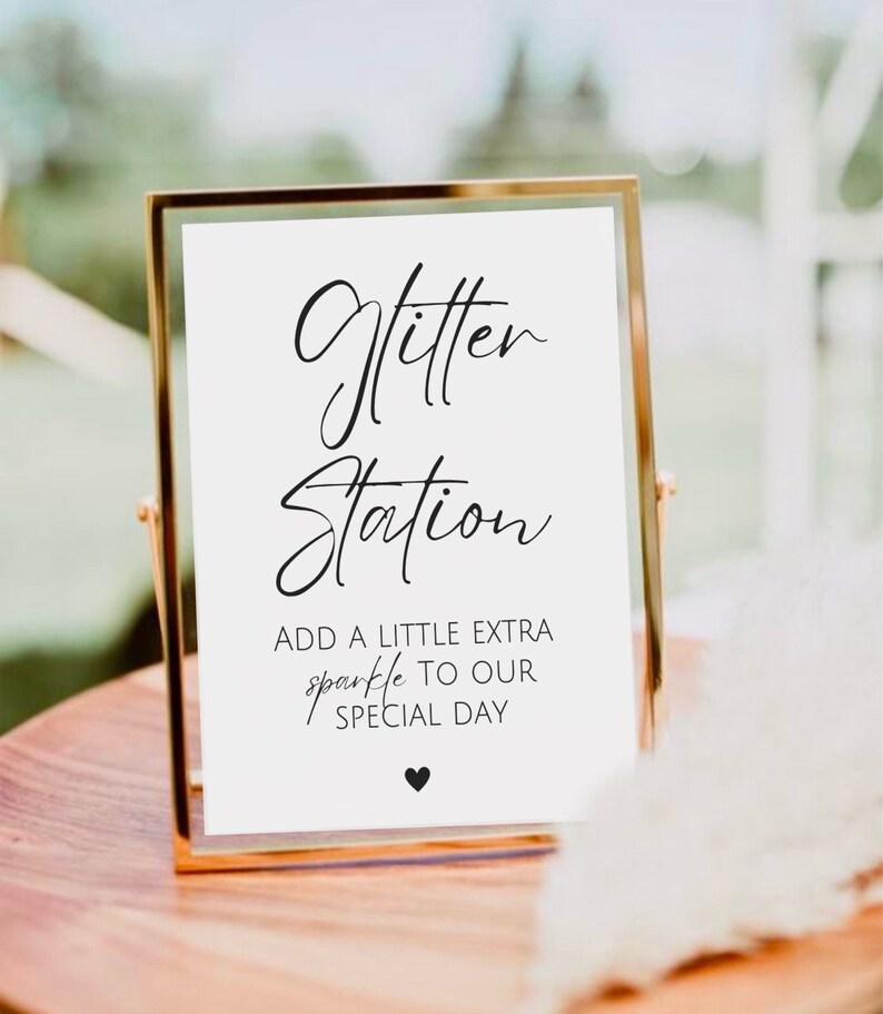 Minimalist Glitter Station Sign, Add A Little Extra Sparkle to Our ...