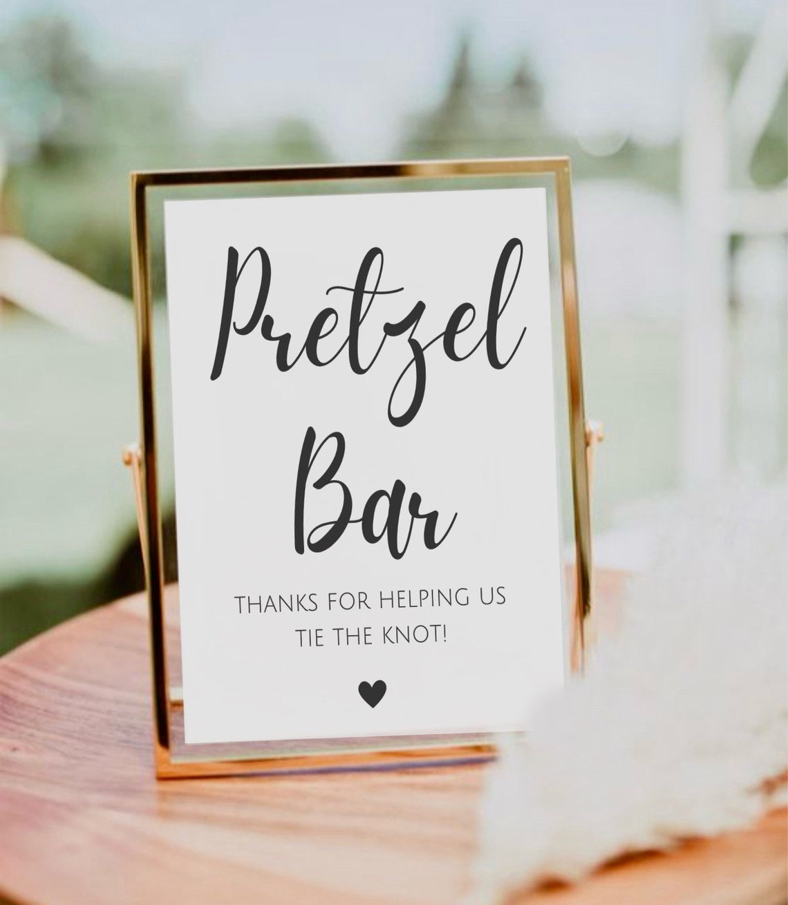 Pretzel Bar Sign, Thanks for Helping Us Tie the Knot, Shower Pretzel ...