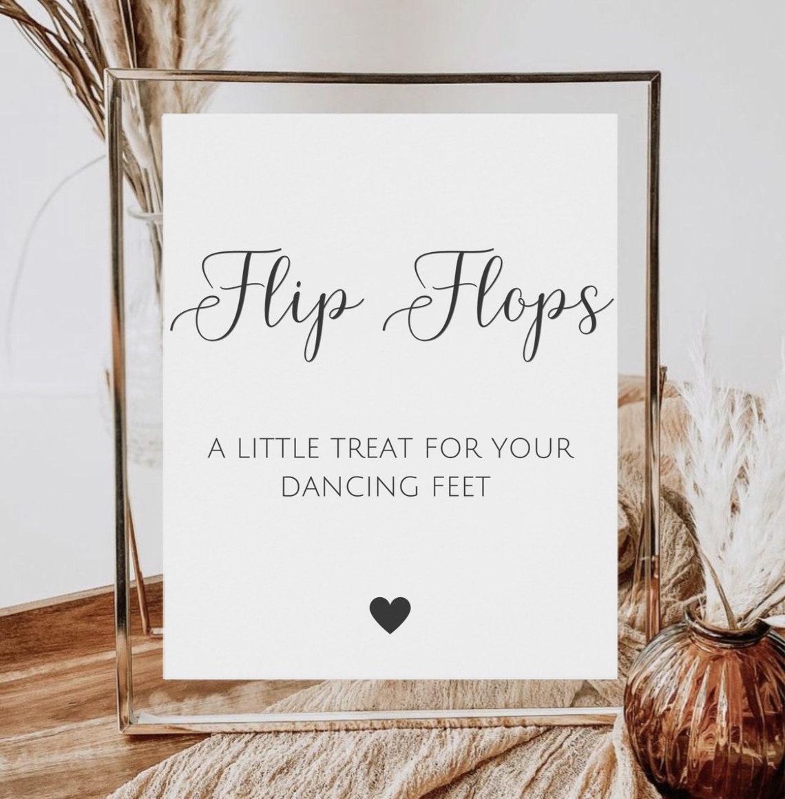Minimalist Wedding Flip Flops Sign, Dancing Feet Sign, Printable Little ...