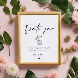 Date Jar Sign, Wedding Date Jar Sign, Date Night Ideas Sign, Date Jar ...