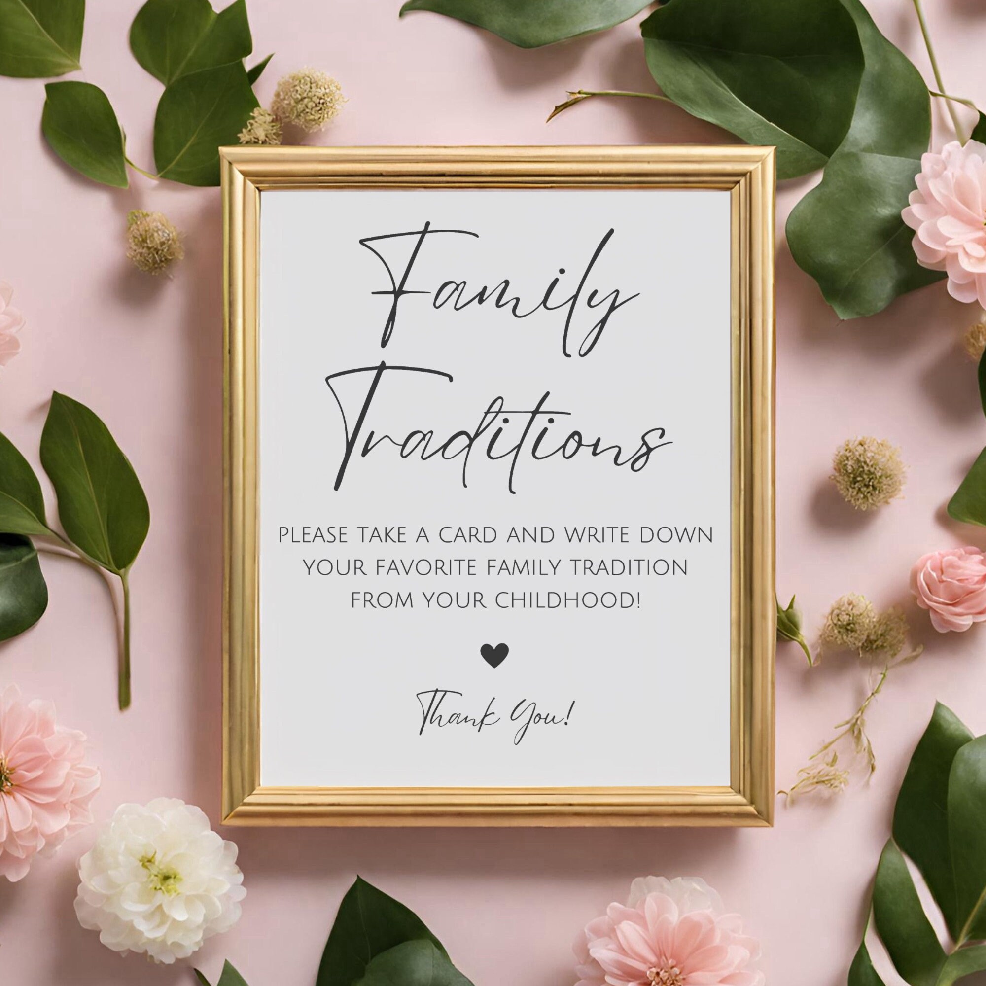 Family Traditions Sign, Take A Card and Write Down Your Favorite Family ...