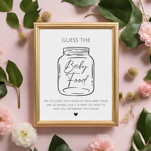 Baby Food Game, Guess the Baby Jar Food, Minimalist Baby Shower Game ...