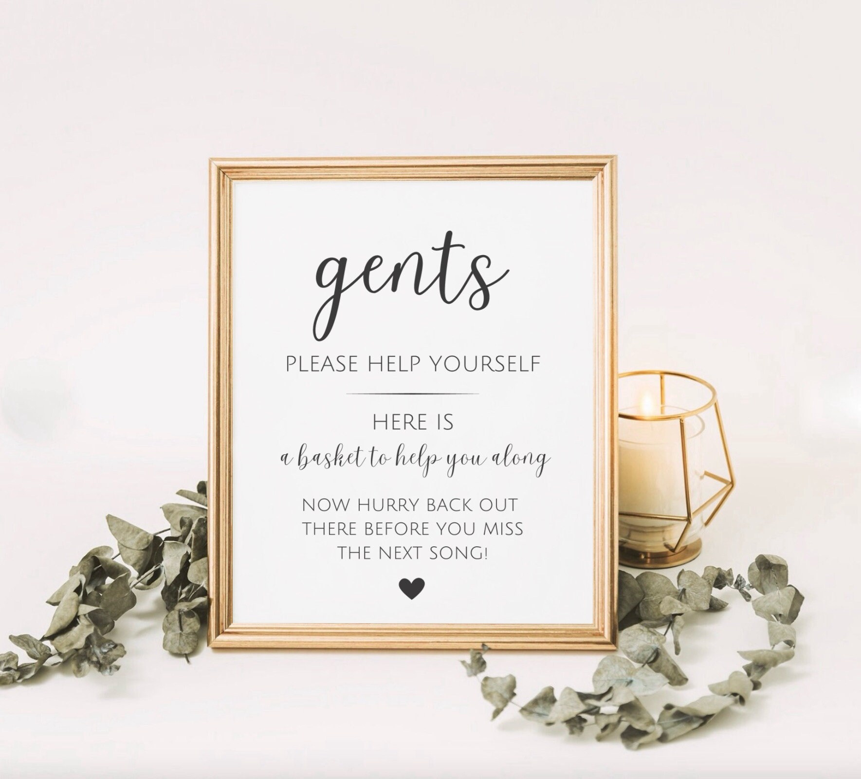 Minimalist Gents Please Help Yourself Sign, Wedding Bathroom Sign ...