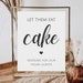 Let Them Eat Cake Sign, Wedding Cake Sign, Reserved for Vegan Guests ...
