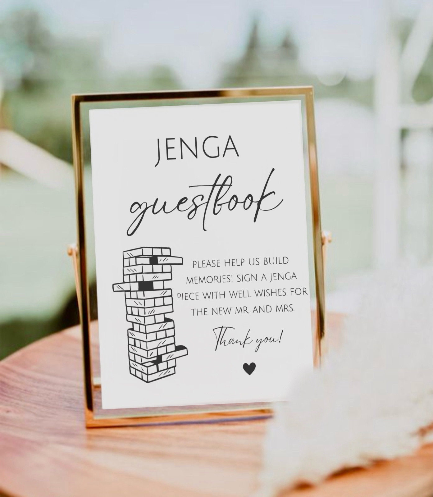 Jenga Guestbook Sign, Wedding Guest Book Sign, Printable Jenga ...