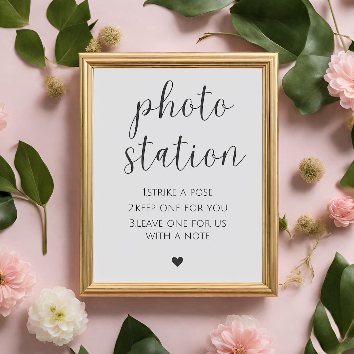 Photo Station Sign, Strike A Pose Sign, Wedding Photo Station Sign ...