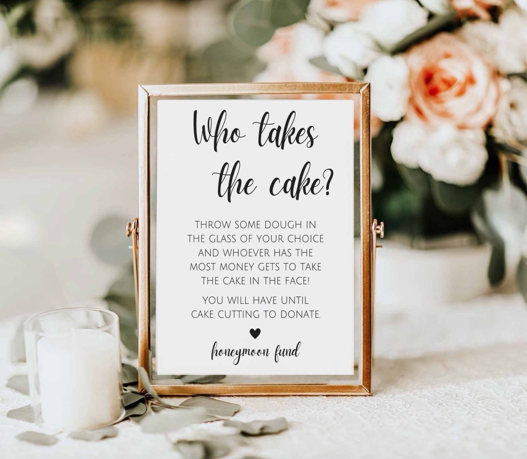 Who Takes the Cake Sign, Wedding Face Cake Smash Sign, Printable ...