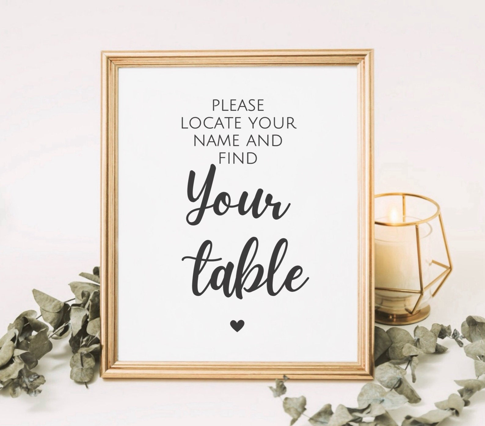 Find Your Table Sign, Please Find Your Seat, Locate Your Name, Place ...