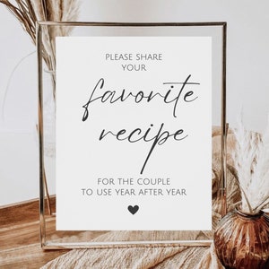 Please Share Your Favorite Recipe Sign, Place Recipe Card Here Sign ...