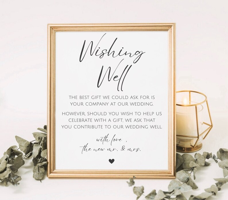 Wishing Well Wedding Sign, Wishing Well Sign, Cards and Gifts Sign ...