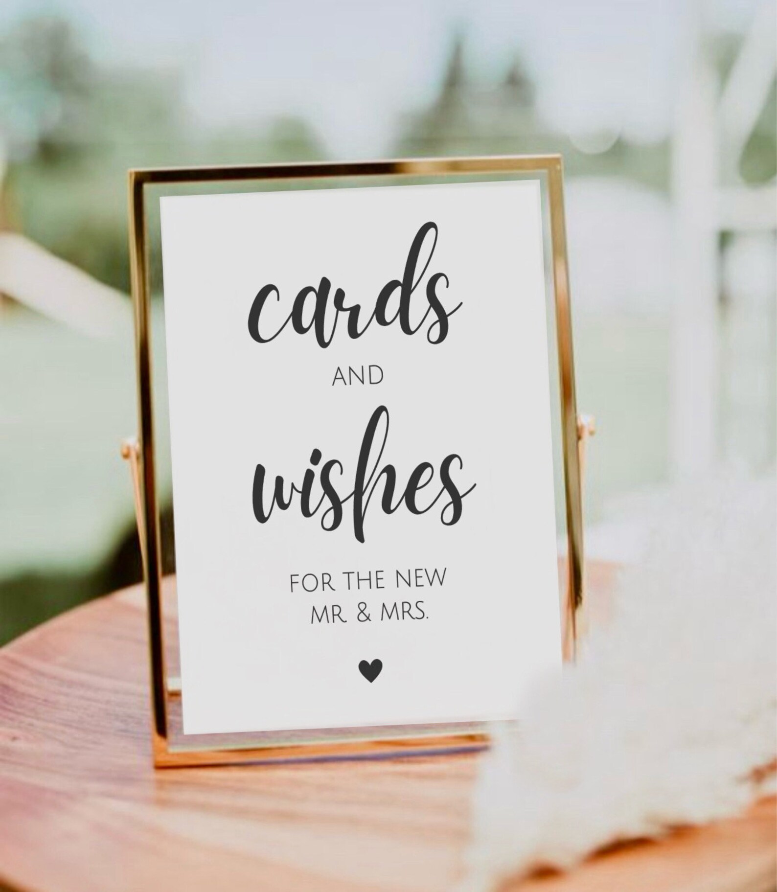 Cards and Wishes Sign, Cards Sign, Well Wishes Sign, Minimalist Wedding ...