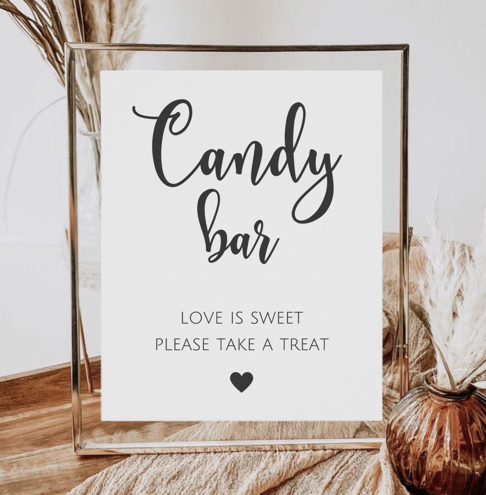Minimalist Candy Bar Sign, Love is Sweet Please Take A Treat, Printable ...