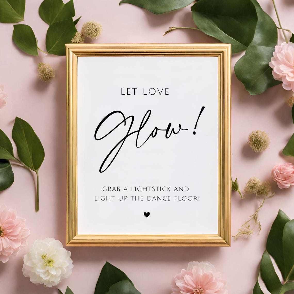 Minimalist Let Love Glow Sign, Wedding Send off Table Sign, Printable ...