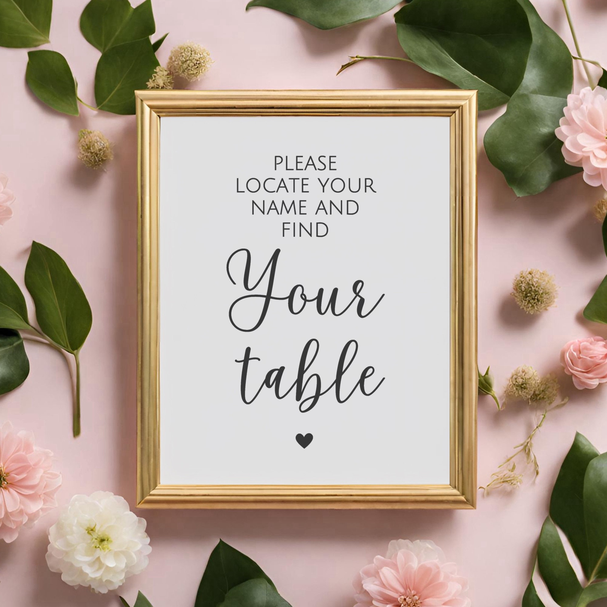 Find Your Table Sign, Please Find Your Seat, Locate Your Name, Place ...