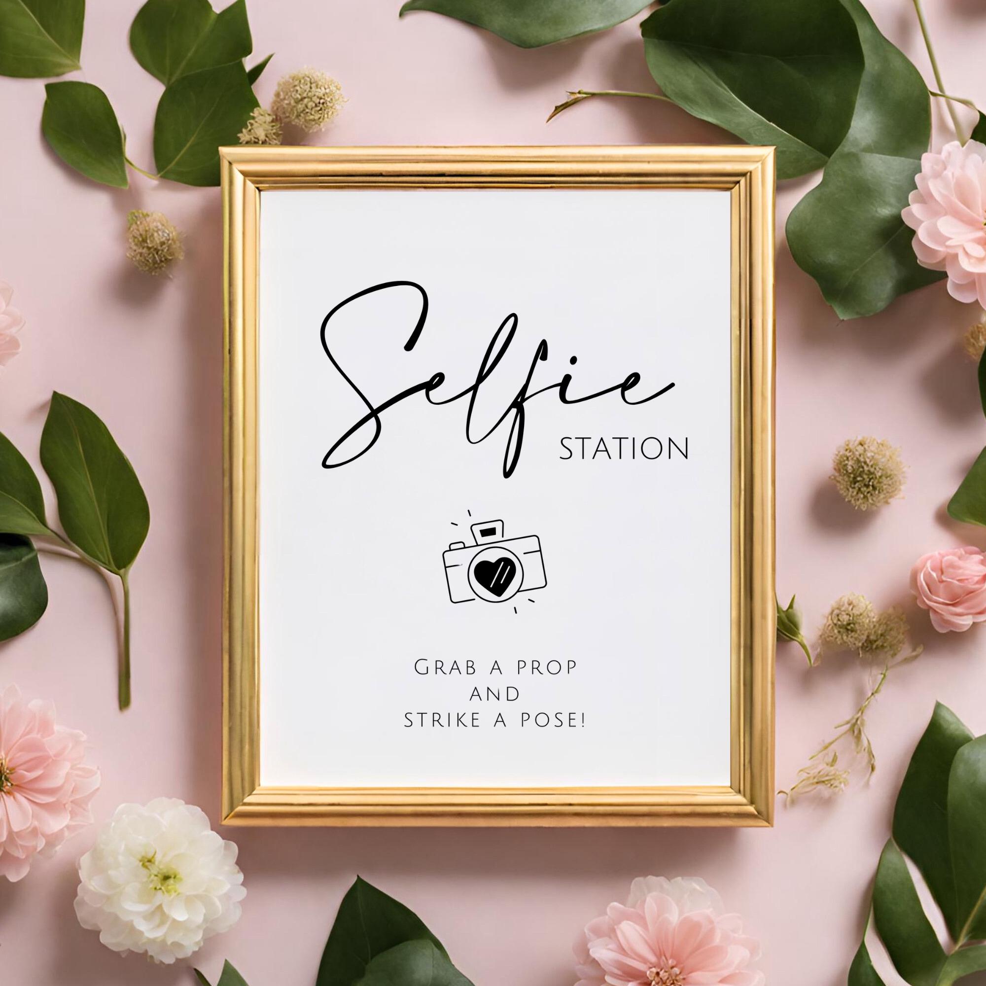 Minimalist Selfie Station Sign, Wedding Photo Booth, Printable Wedding ...
