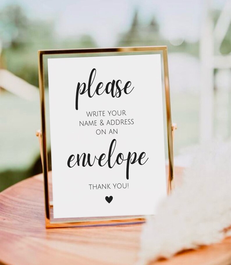 Please Write Your Name and Address on an Envelope Sign, Printable ...