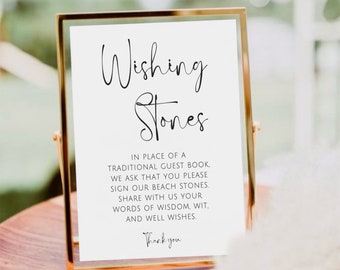 Wishing Stones Sign for Wedding, Stones Guestbook Sign, Guest Book Sign ...