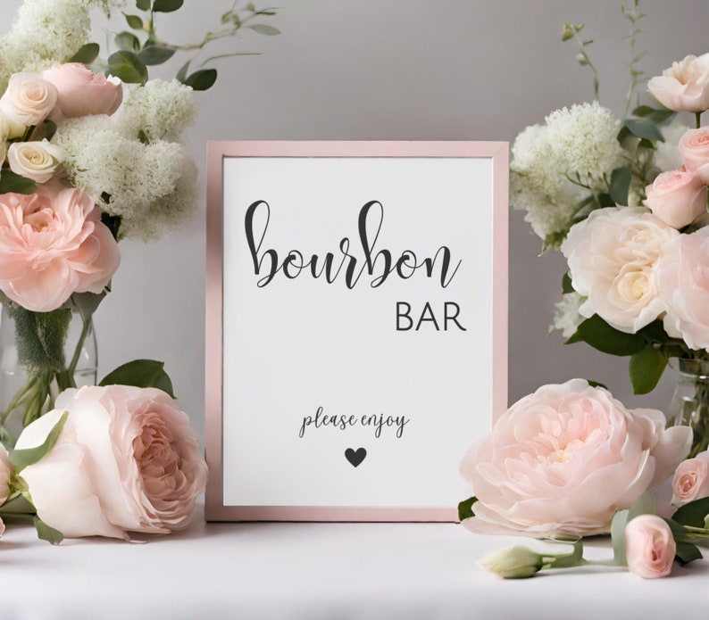 Bourbon Bar Sign, Wedding Whiskey Sign, Bourbon Sign, Alcohol Bar Sign ...