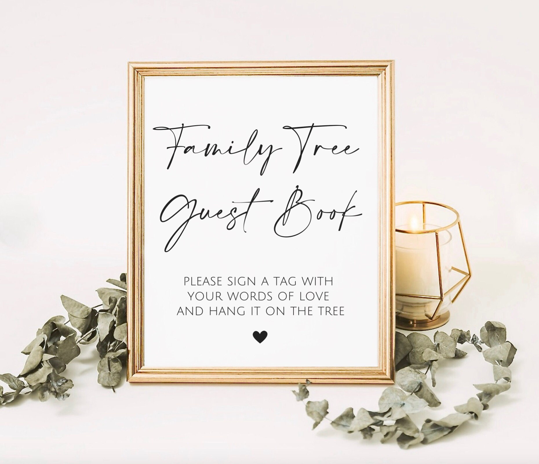 Family Tree Guest Book Sign, Wishing Tree Sign, Minimalist Wedding ...