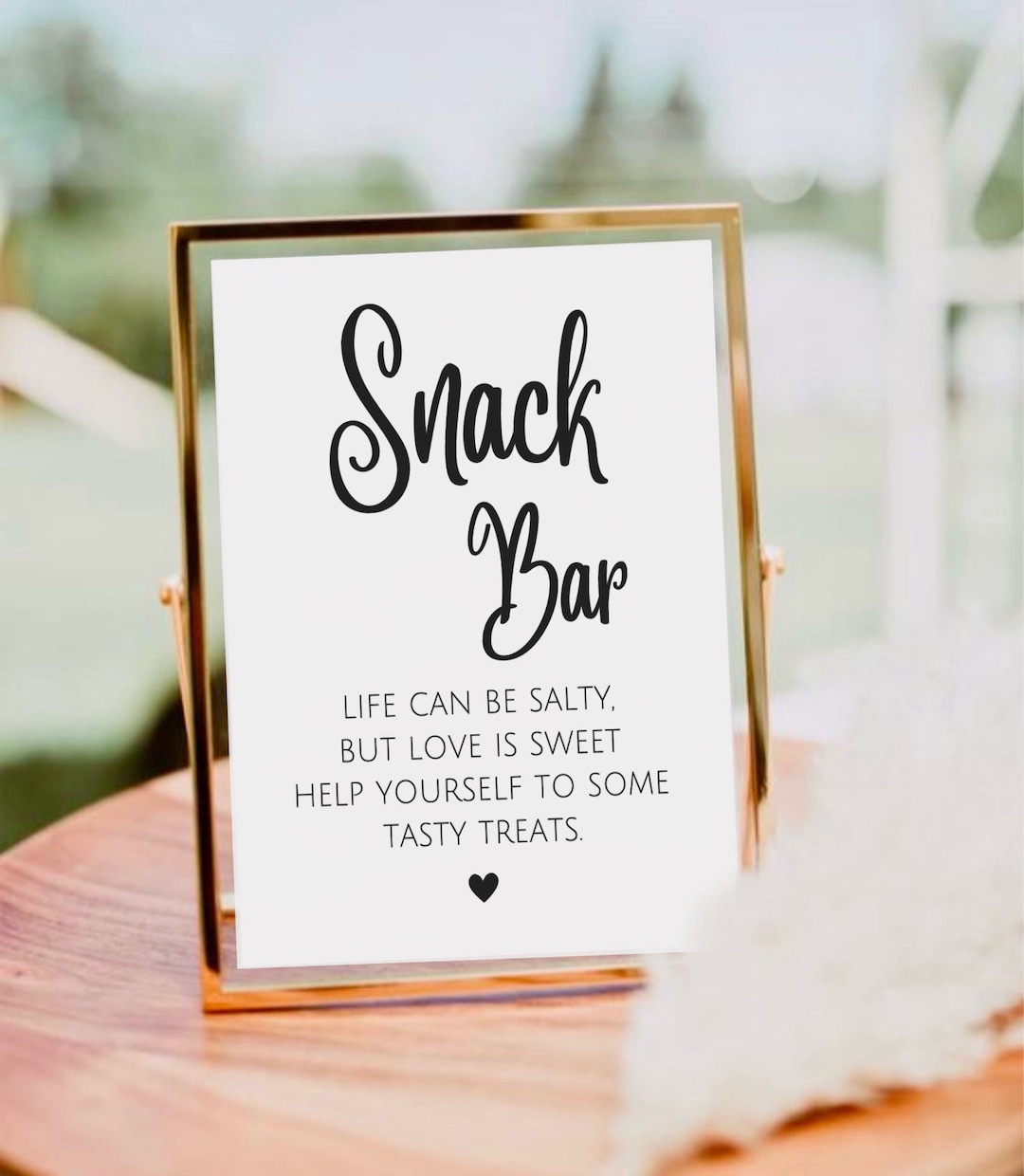 Snack Bar Sign, Life Can Be Salty but Love is Sweet, Wedding Food Bar ...