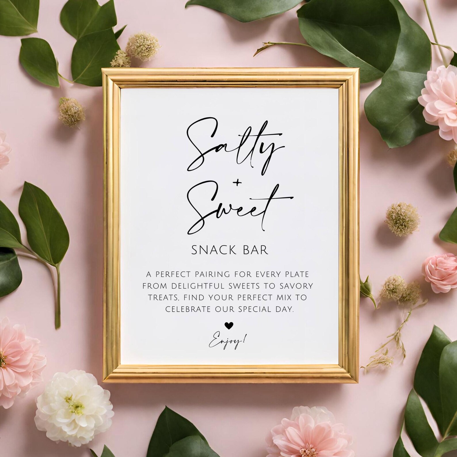 Salty and Sweet Snack Bar Sign, Sweet and Savory Treats, Wedding Food ...