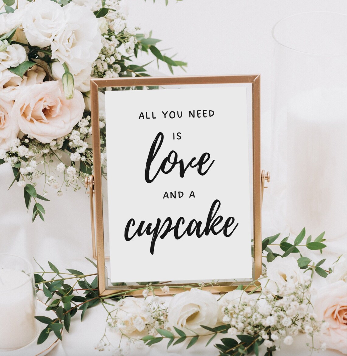 All You Need is Love and Cupcake Sign, Cupcake Table Sign,printable ...