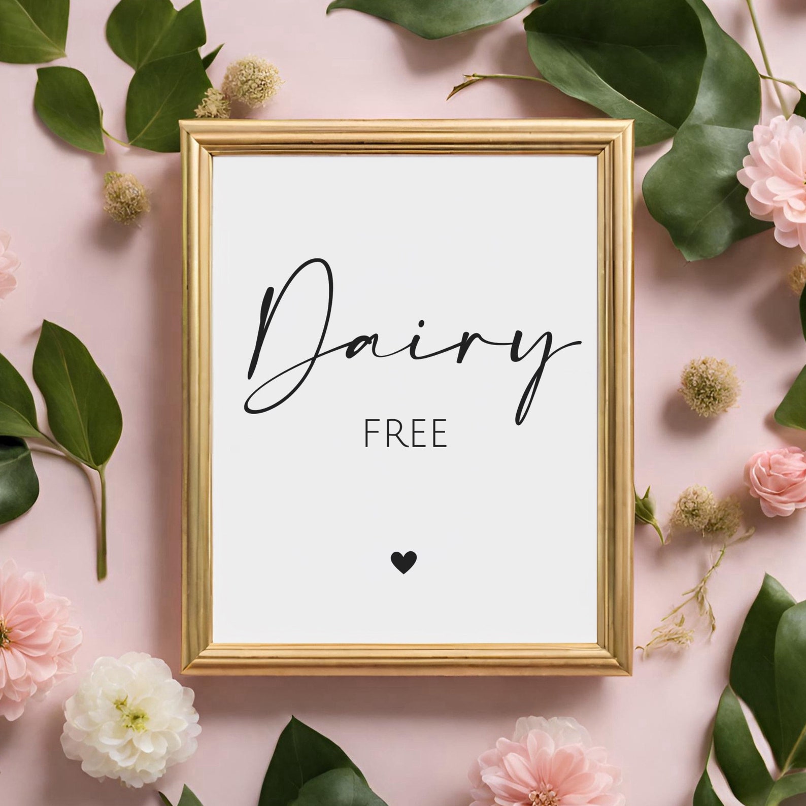 Minimalist Dairy Free Sign, Wedding Dairy Free Table Sign, Dairy Free ...