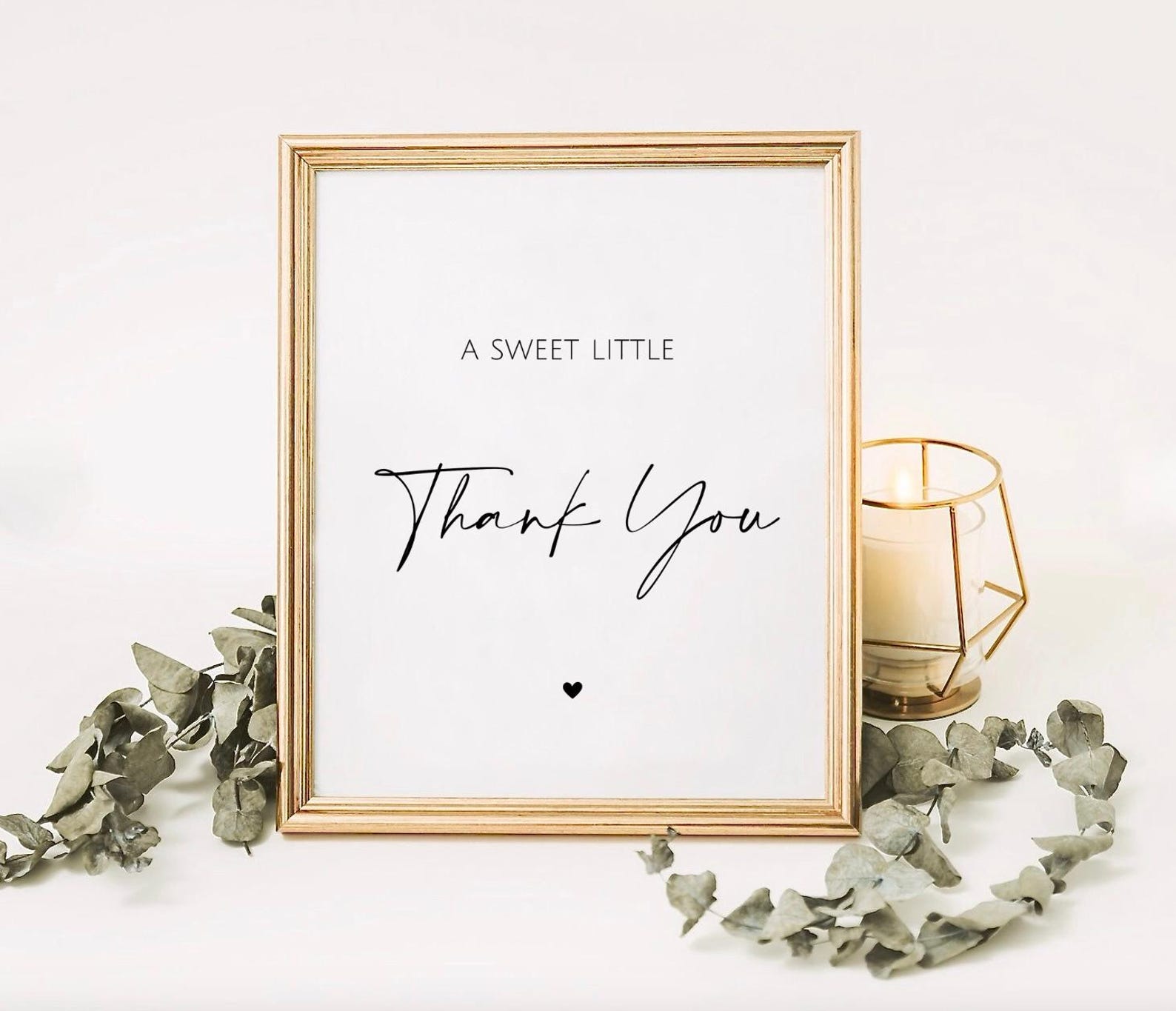 Minimalist Sweet Little Thank You Sign, Printable Wedding Favor Table ...