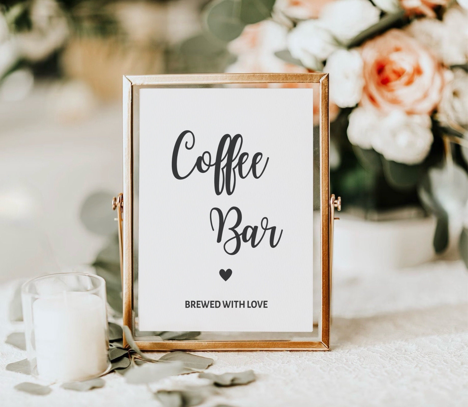 Coffee Bar Sign, Minimalist Coffee Bar Wedding Sign, Coffee Station ...