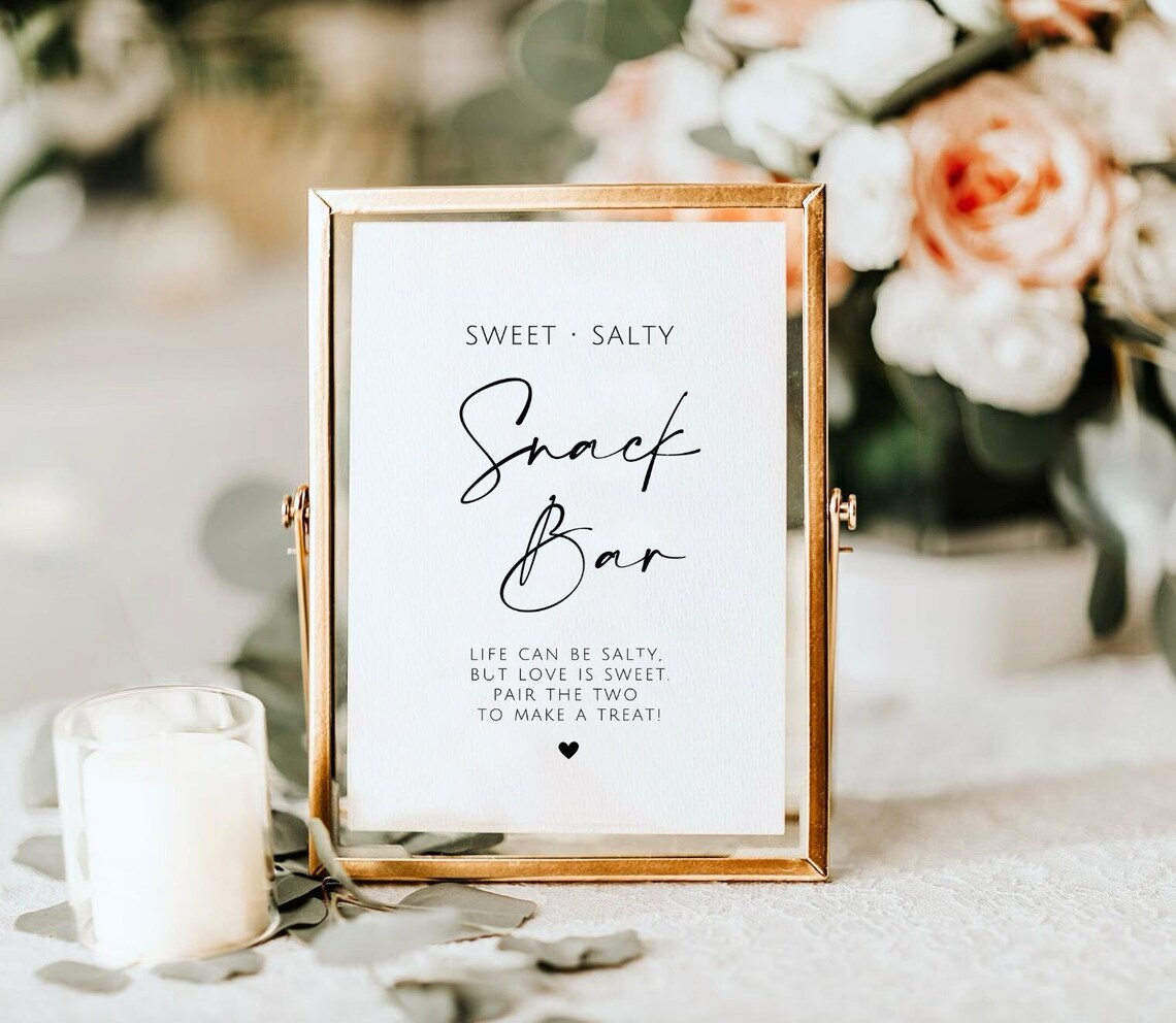 Sweet and Salty Snack Bar Sign, Life Can Be Salty but Love is Sweet ...