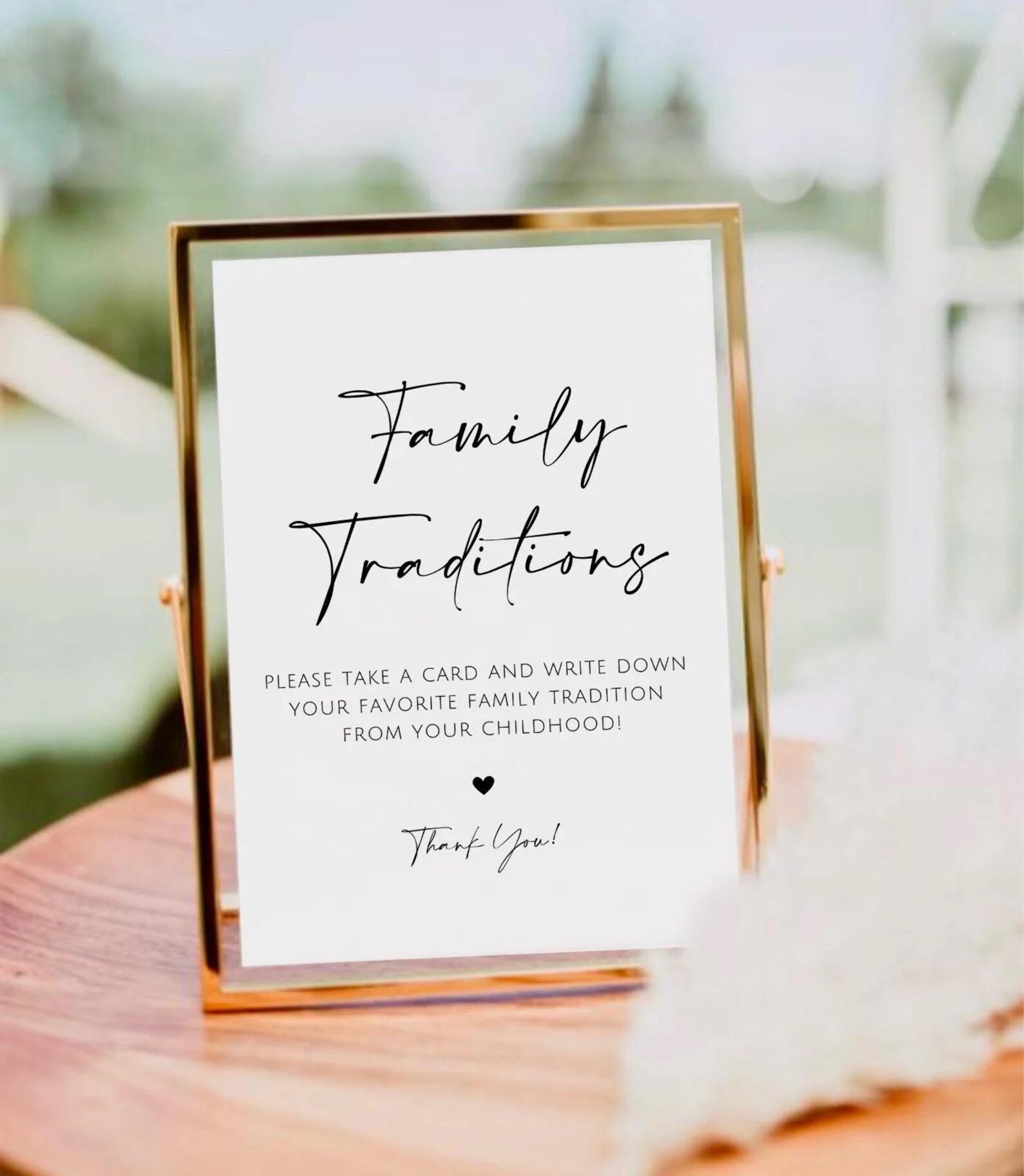 Family Traditions Sign, Take A Card and Write Down Your Favorite Family ...