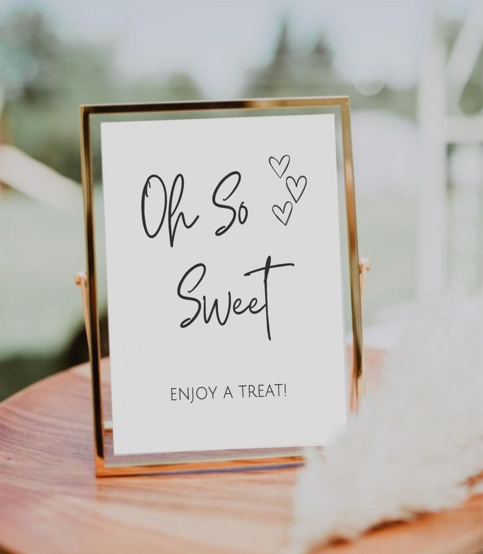Minimalist Oh so Sweet Sign, Enjoy a Treat Sign, Printable Wedding ...