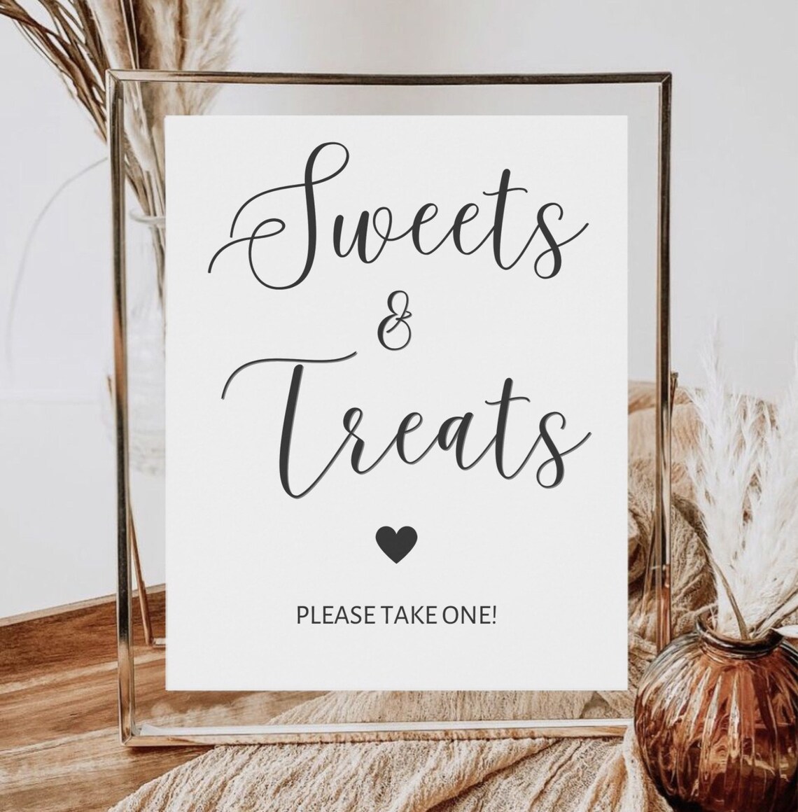Sweets and Treats Sign, Sweets Sign, Treats Sign, Minimalist Wedding ...