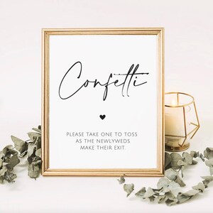 Minimalist Confetti Sign, Wedding Confetti Send off Sign, Confetti Toss ...