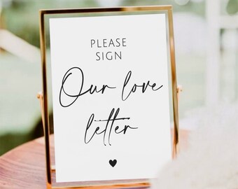 Please Sign Our Love Letter, Wedding Signs, Love Letter Guestbook Sign ...