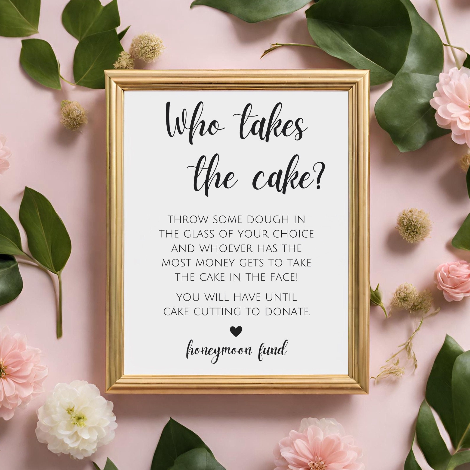 Who Takes the Cake Sign, Wedding Face Cake Smash Sign, Printable ...